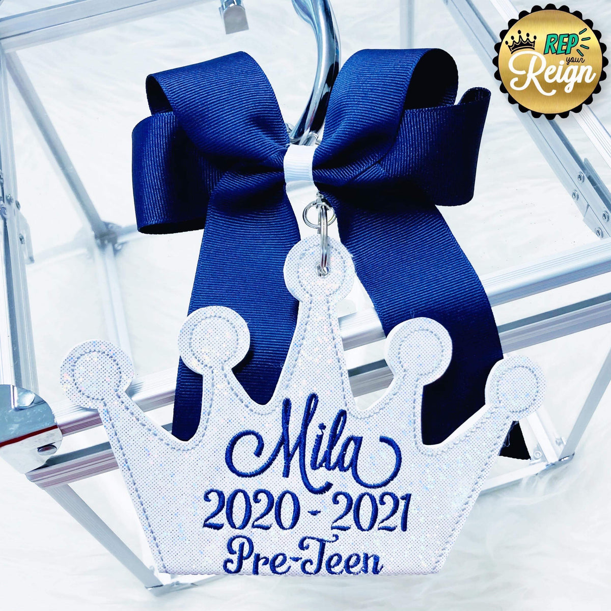 National American Miss Title Tag - BLUE – Rep Your Reign